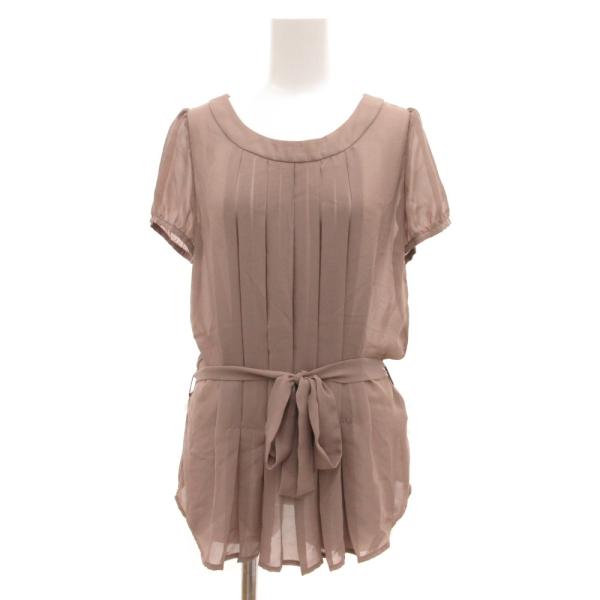 ブギウギ BOOGIE WOOGIE ブラウス カットソー 半袖 プリーツ 38 茶 ブラウン /JS ■GY58 レディース【表記サイズ】38【実寸サイズ】肩幅：35cm　身幅：50cm　袖丈：18cm　着丈：59cm　　【素材】ポリエス...