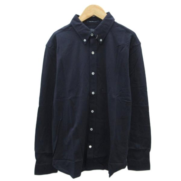 ランズエンド LANDS' END カジュアルシャツ ボタンダウン L 濃紺 ダークネイビー 無地 長袖 /HO48 ■GY61 メンズ【ブランド】ランズエンド LANDS' END【表記サイズ】L【実寸サイズ】肩幅：45.5cm　身幅：5...