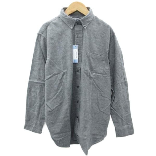 未使用品 ランズエンド LANDS' END カジュアルシャツ L チャコールグレー 長袖 ボタンダウン 無地 /HO54 ■GY61 メンズ【ブランド】ランズエンド LANDS' END【表記サイズ】L【実寸サイズ】肩幅：45.5cm　身...