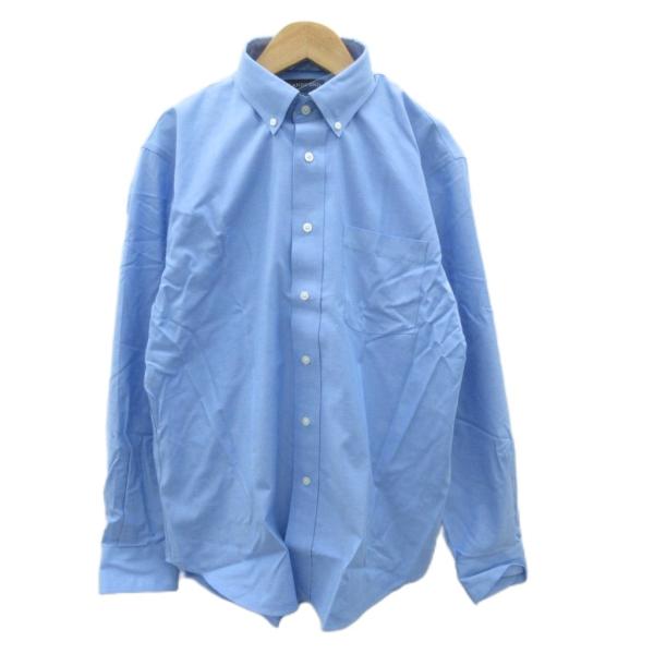 ランズエンド LANDS' END Yシャツ ワイシャツ L 青 ブルー 無地 ボタンダウン 長袖 /HO58 ■GY61 メンズ【ブランド】ランズエンド LANDS' END【表記サイズ】L【実寸サイズ】肩幅：47cm　身幅：53cm　着...