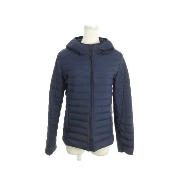 ユニクロ UNIQLO ダウンジャケット 上着 M 紺 ネイビー 無地 フード付き 長袖 /AO14 ■GY61 レディース【ブランド】ユニクロ UNIQLO【表記サイズ】M【実寸サイズ】肩幅：39cm　身幅：46cm　袖丈：63cm　着丈...