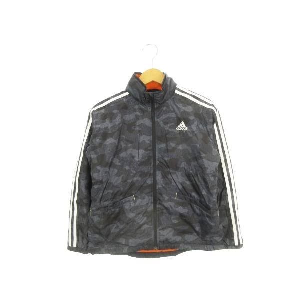 アディダス adidas ウィンドブレーカー ジャケット フード収納 裏フリース生地 150 グレー 総柄 カモフラージュ柄 長袖 /AH26 ■GY61【ブランド】アディダス adidas【表記サイズ】150【実寸サイズ】身幅：45cm　...