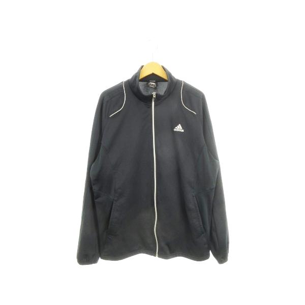 アディダス adidas Clima365 ジャージ ジャケット XO 黒 ブラック 長袖 スタンドカラー パイピング /AH24 ■GY61 メンズ【ブランド】アディダス adidas【表記サイズ】XO【実寸サイズ】身幅：58cm　着丈：...