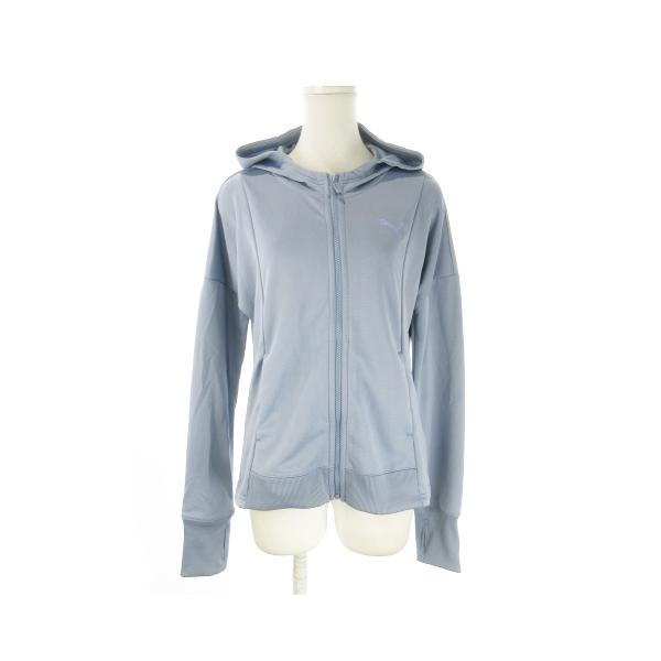 未使用品 プーマ PUMA ジャケット ジャージ M ブルーグレー フード付き ロゴ スポーツ /AO14 ■GY61 レディース【ブランド】プーマ PUMA【表記サイズ】M【実寸サイズ】身幅：46.5cm　着丈：58.5cm　ゆき丈：82...