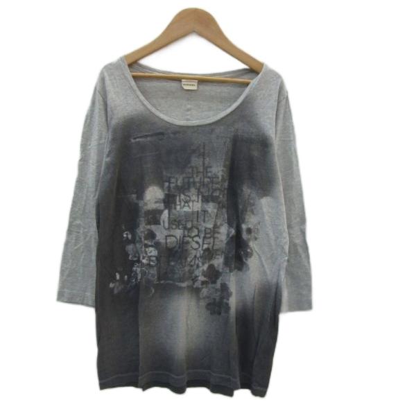 ディーゼル DIESEL Tシャツ カットソー XL 大きいサイズ グレー  ロゴ 長袖 /SM81 ■GY61 レディース【ブランド】ディーゼル DIESEL【表記サイズ】XL【実寸サイズ】肩幅：40cm　身幅：49cm　着丈：71cm　...
