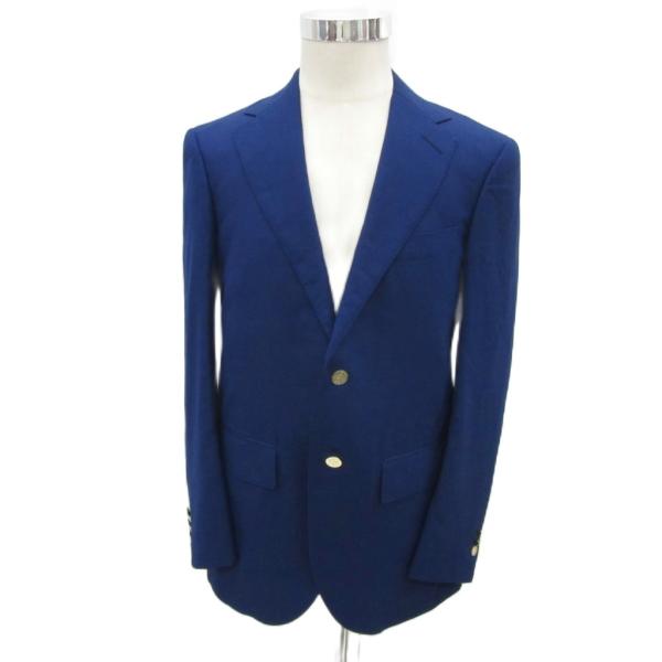 ゼルビーノ ZERBINO テーラードジャケット シングルボタン 総裏地 シルク混 327 青 ブルー ミドル丈 /YS44 ■GY61 メンズ【表記サイズ】327【実寸サイズ】肩幅：44cm　身幅：51cm　袖丈：63cm　着丈：73cm...