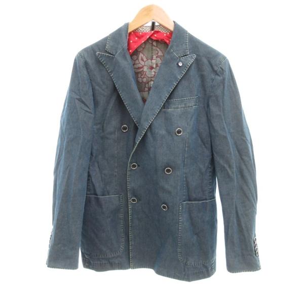 エルビーエム1911 L.B.M.1911 FLY デニムジャケット ダブルブレスト ウォッシュ加工 50 ブルー系 /UO ■GY61 メンズ【ブランド】エルビーエム1911 L.B.M.1911【表記サイズ】50【実寸サイズ】肩幅：45...