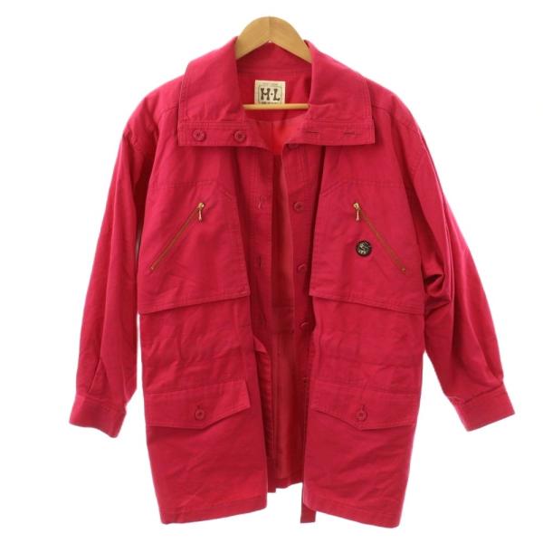 アンリ・リュ・シャピュイ HENRI-LUC CHAPUIS ジャケット コート 9 ビビットピンク 長袖 スタンドカラー ジッパーポケット /RP ■GY58 レディース【表記サイズ】9【実寸サイズ】肩幅：55.5cm　身幅：60cm　袖...