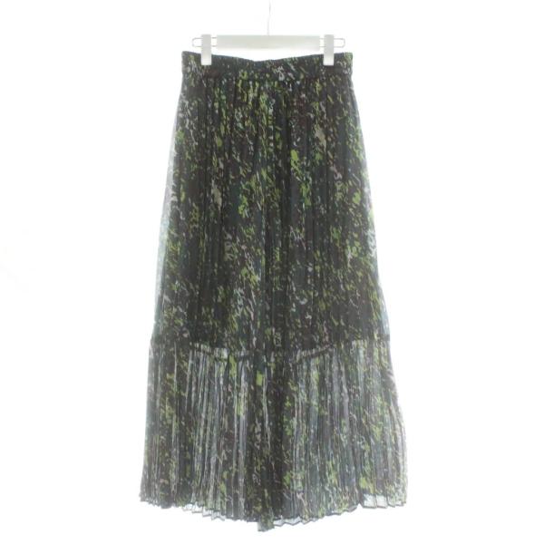 ローズバッド ROSE BUD スカート S 緑 ダークグリーン 抽象柄 プリーツ ギャザー フレア ロング丈 /GR ■GY58 レディース【ブランド】ローズバッド ROSE BUD【表記サイズ】S【実寸サイズ】ウエスト：66〜cm　ヒッ...