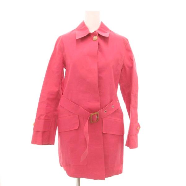 マッキントッシュ MACKINTOSH ステンカラーコート ゴム引きコットン ベルト付き 34 ピンク /UO ■GY61 レディース【ブランド】マッキントッシュ MACKINTOSH【表記サイズ】34【実寸サイズ】肩幅：39cm　身幅：4...