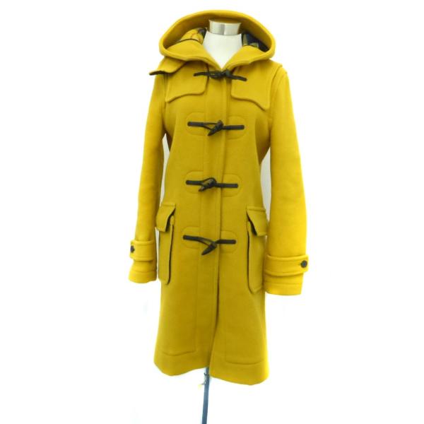 ロンドントラディション LONDON TRADITION ダッフルコート ロング丈 ウール 36 マスタードイエロー フード付き /HO8 ■GY61 レディース【表記サイズ】36【実寸サイズ】肩幅：39cm　身幅：49.5cm　着丈：94...