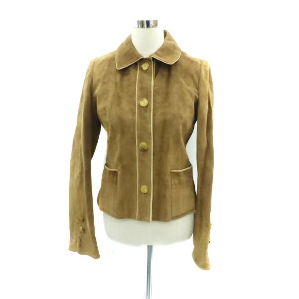 ミスターアンドミセスマクラウド Mr&amp;Mrs Macleod ステンカラージャケット ミドル丈 スエード 36 S 茶色 ブラウン ■GY61 レディース【表記サイズ】36(日本Sサイズ相当)【実寸サイズ】肩幅：37.5cm　身幅：...