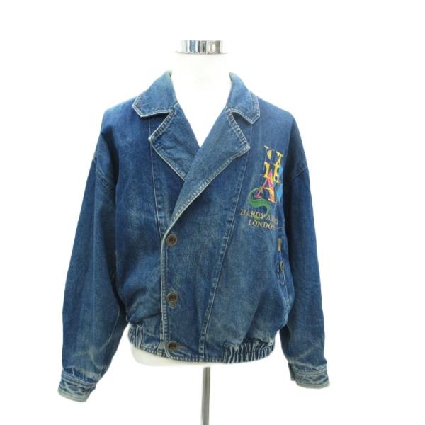 ハーディエイミス HARDY AMIES デニムジャケット ブルゾンジャケット オープンカラー  4 L 青 ブルー 刺繍 /HO12 ■GY61 メンズ【ブランド】ハーディエイミス HARDY AMIES【表記サイズ】4(日本Lサイズ相当...