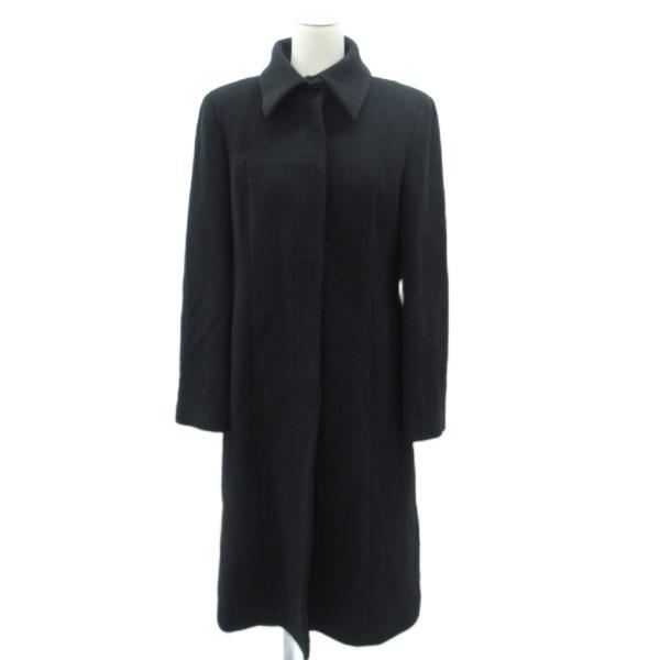 ミッシェルクラン MICHEL KLEIN ステンカラーコート カシミヤ混 38 M 黒 ブラック スリット ロング丈 /YS46 ■GY61 レディース【ブランド】ミッシェルクラン MICHEL KLEIN【表記サイズ】38（日本サイズM...