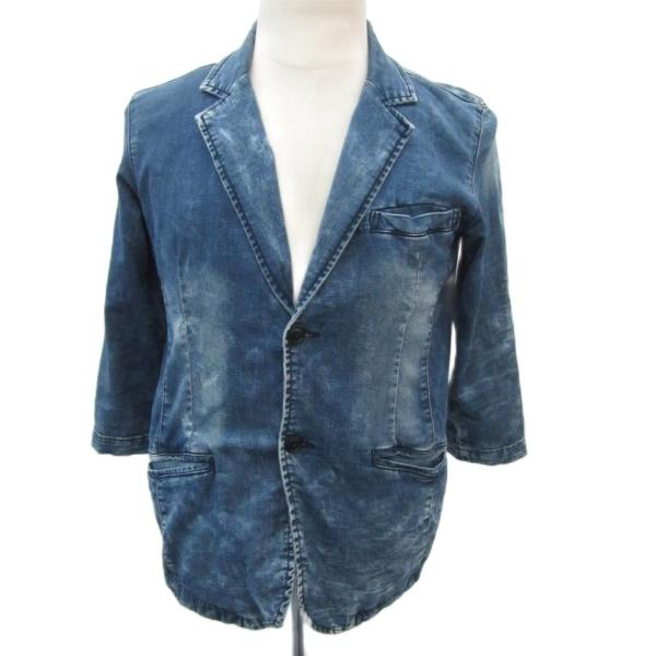 セマンティックデザイン SEMANTIC DESIGN デニムテーラードジャケット ミドル丈 L 青 ブルー ウォッシュ加工 七分袖 ■GY61 メンズ【ブランド】セマンティックデザイン SEMANTIC DESIGN【表記サイズ】L【実寸...