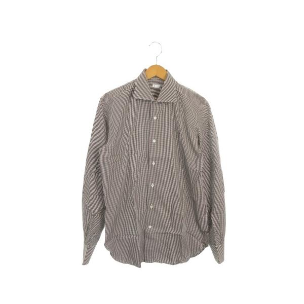 オリアン ORIAN ワイシャツ Yシャツ 40 15 3/4 茶 ブラウン ホリゾンタルカラー チェック柄 長袖 /AO12 ■GY61 メンズ【ブランド】オリアン ORIAN【表記サイズ】40 15 3/4Slim Fit【実寸サイズ】...