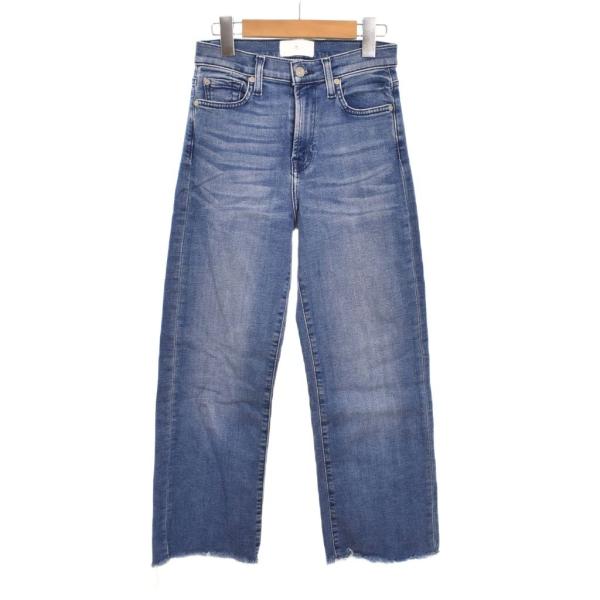 7 for all mankind Cropped Alexa デニムパンツ ジーンズ ストレート ストレッチ素材 25 青 インディゴ 7U608330 ■GY58 レディース【表記サイズ】25【実寸サイズ】ウエスト：約62cm　もも幅：...
