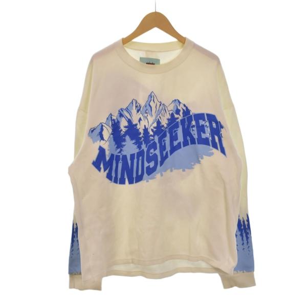 mindseeker マインドシーカー ロンT カットソー 長袖 バックプリント フロントデザイン M 白 青 水色 MS-211-030 ■GY58 メンズ【表記サイズ】M【実寸サイズ】肩幅：約61cm　身幅：約60cm　着丈：約71.5...