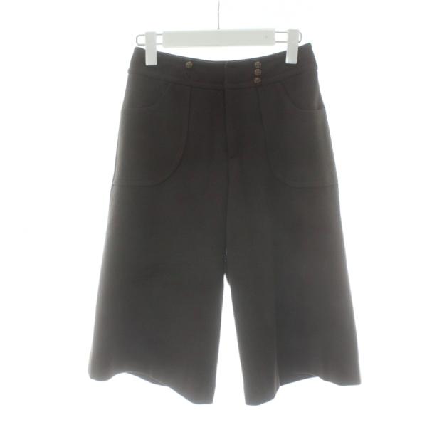 クレスピ Crespi ハーフパンツ ウール 36 茶 ブラウン 無地 ボタンデザイン パッチポケット 膝丈 /PP ■GY61 レディース【表記サイズ】36【実寸サイズ】ウエスト：約64cm　もも幅：約26cm　裾幅：約30cm　股上：約...