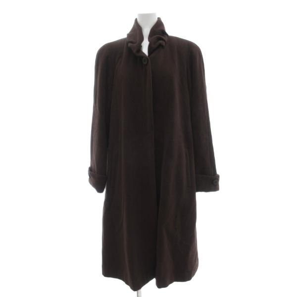 パリエンヌ PARIENNE ヴィンテージ コート 9 ロング丈 ウール ダークブラウン /AE ■GY61 レディース【表記サイズ】9【実寸サイズ】肩幅：39cm　身幅：55cm　袖丈：59cm　着丈：98cm　　【素材】表地 毛　裏地 ...