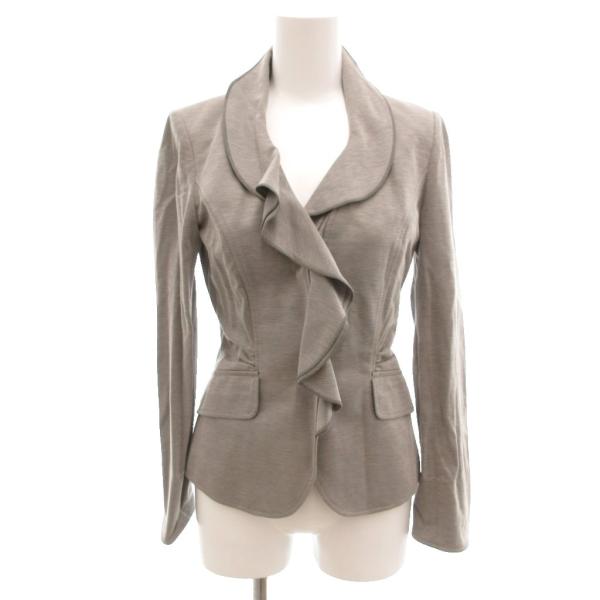 ナラカミーチェ NARA CAMICIE ジャケット O 灰色 グレー 長袖 フリル ショールカラー /SJ ■GY61 レディース【ブランド】ナラカミーチェ NARA CAMICIE【表記サイズ】O【実寸サイズ】肩幅：35cm　身幅：42...