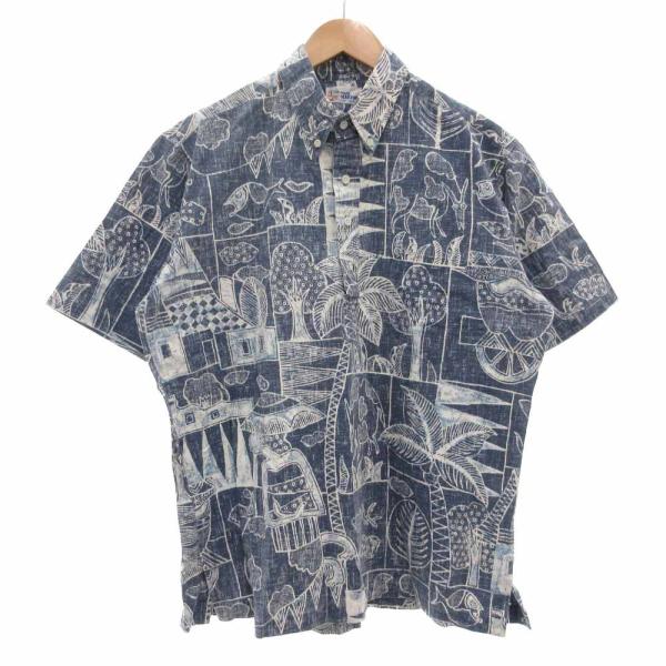 レインスプーナー reyn spooner ヴィンテージ 90s アロハシャツ ボタンダウン 半袖 青 ブルー 白 ホワイト /GV ■GY61 メンズ【ブランド】レインスプーナー reyn spooner【表記サイズ】サイズ表記なし(実寸...