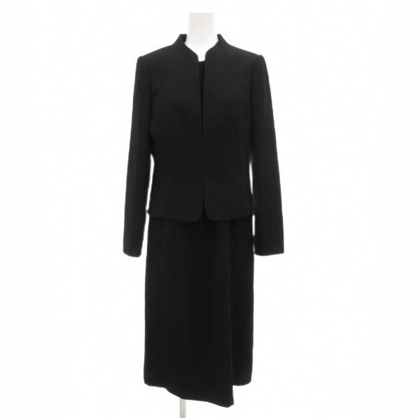 ユミカツラ YUMI KATSURA 桂由美 スーツ セットアップ ジャケット ワンピース 長袖 マキシ ロング 9 黒 ブラック /JS ■GY61【ブランド】ユミカツラ YUMI KATSURA【表記サイズ】9【実寸サイズ】肩幅：38c...