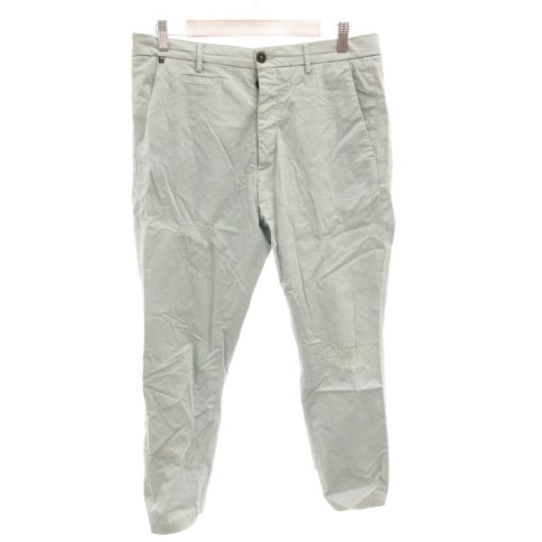 メッサジェリエ Messagerie パンツ スラックス ダメージ加工 ボタンフライ 48 水色 ライトブルー /FF ■GY61 レディース【ブランド】メッサジェリエ Messagerie【表記サイズ】48【実寸サイズ】ウエスト：78cm...