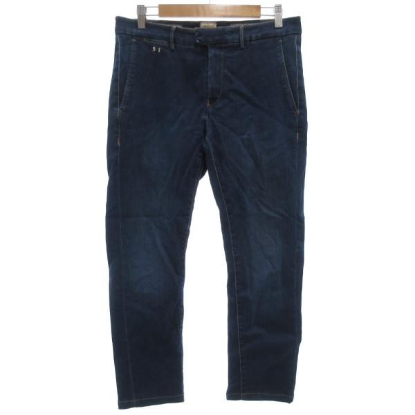 トラマロッサ TRAMAROSSA Luis Slim ストレッチデニムパンツ ジーンズ スリムストレート ジップフライ 32 インディゴブルー /GV【表記サイズ】32【実寸サイズ】ウエスト：76cm　もも幅：23cm　裾幅：16cm　股...
