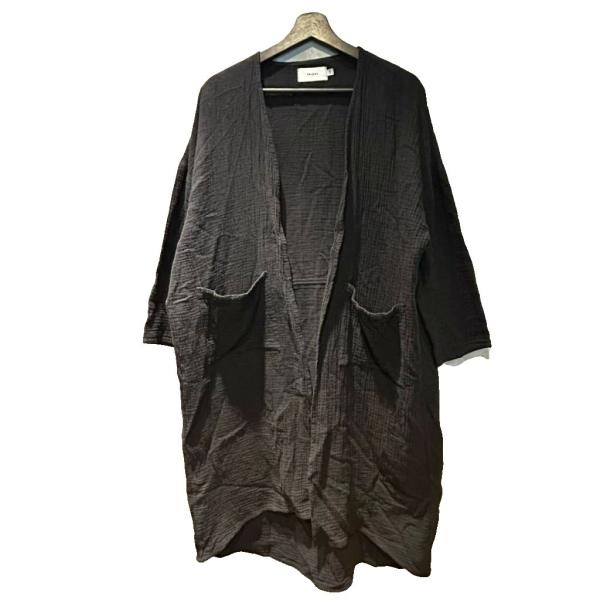 プライアリー PRIORY ガウン カーディガン 5分袖 S 紺 ネイビー ■GY61 メンズ【表記サイズ】M【実寸サイズ】肩幅：約71cm　身幅：約70cm　着丈：約110cm　袖丈：約30cm　　【素材】コットン【色】紺 ネイビー【状態...