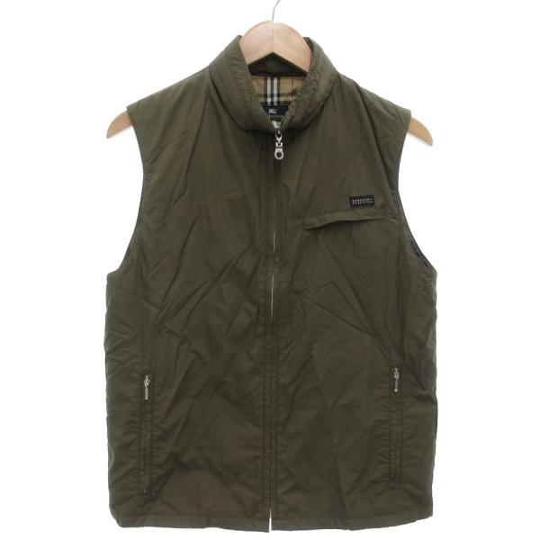 バーバリークラシック BURBERRY CLASSICS ジップアップベスト 中綿ジャケット 裏ノバチェック ロゴ フード収納 ナイロン M【ブランド】バーバリークラシック BURBERRY CLASSICS【表記サイズ】M【実寸サイズ】肩...