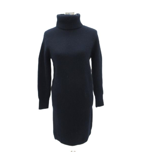 未使用品 ユナイテッドアローズ ニットワンピース ミモレ丈 ウール 36 紺 ネイビー タートルネック 長袖 リブ1526-104-3186-7930 /SM26【ブランド】ユナイテッドアローズ UNITED ARROWS【表記サイズ】36...