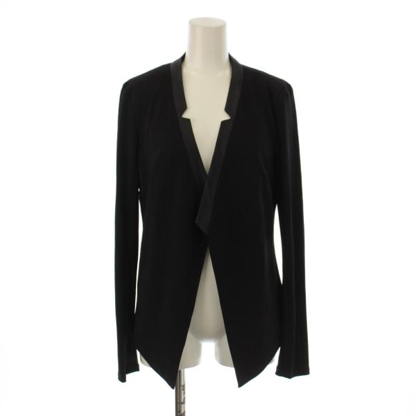 ビーシービージードレス BCBG DRESSES ノーカラージャケット シングル 上着 S 黒 ブラック 長袖 Vネック 襟切り替え /LP ■GY61【ブランド】ビーシービージードレス BCBG DRESSES【表記サイズ】S【実寸サイズ...