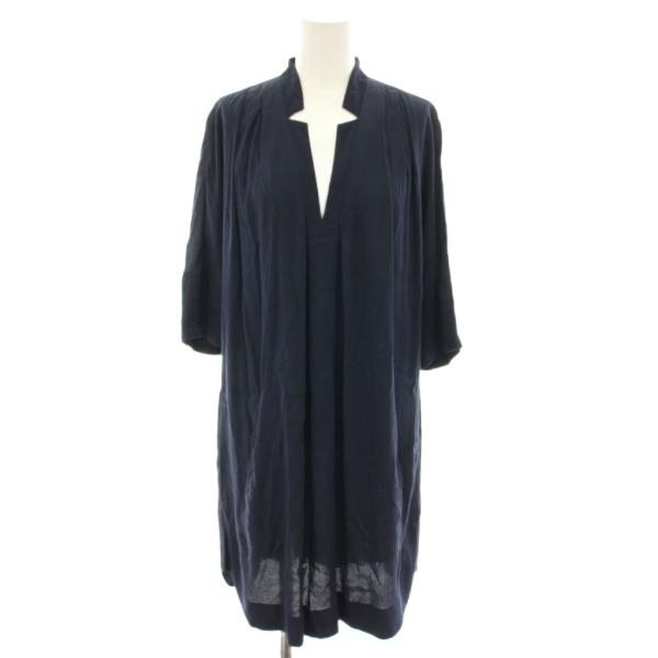 コントワーデコトニエ COMPTOIR DES COTONNIERS ワンピース ひざ丈 キーネック 長袖 JP 5/7 紺 ネイビー /YT ■GY61 レディース【ブランド】コントワーデコトニエ COMPTOIR DES COTONNI...