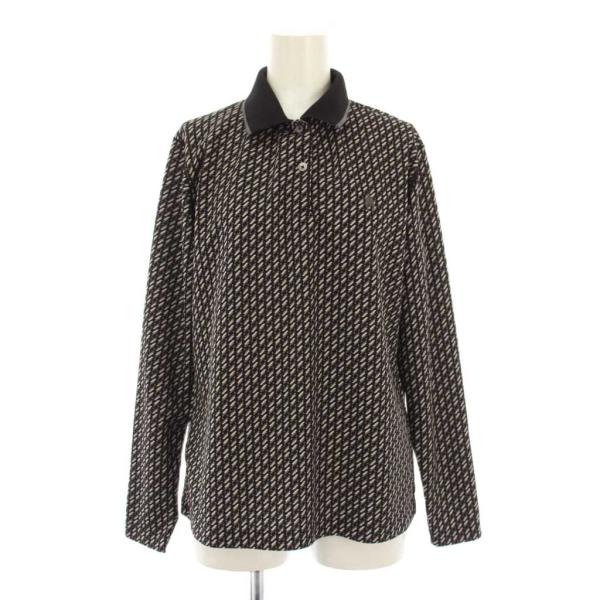 ポールスチュアート PAUL STUART GOLF ゴルフウェア ポロシャツ 長袖 レギュラーカラー ハーフボタン ストレッチ 幾何学模様 L 黒【ブランド】ポールスチュアート PAUL STUART【表記サイズ】L【実寸サイズ】肩幅：3...