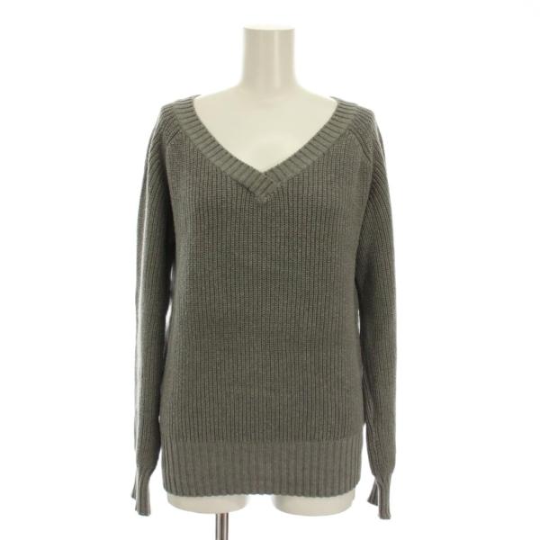 エムプルミエ M-Premier ニット セーター 38 グレー Vネック 長袖 リブ 1743-012 /YM ■GY61 レディース【ブランド】エムプルミエ M-Premier【表記サイズ】38【実寸サイズ】身幅：45cm　着丈：55c...