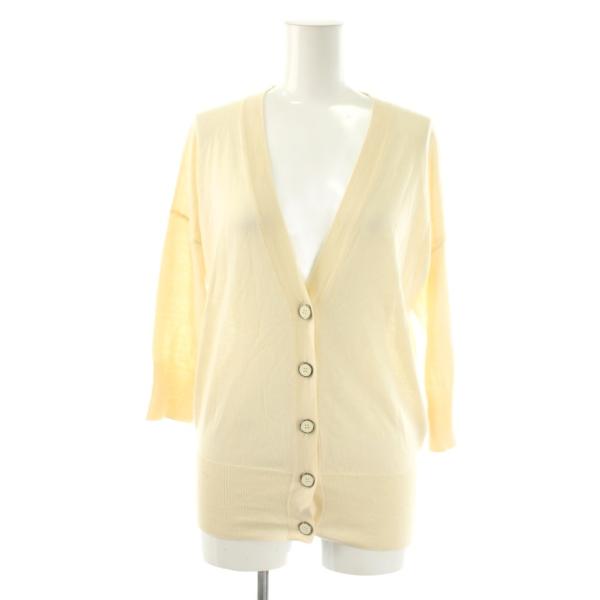 チャンセリーレーン Chancery Lane シルクカーディガン Vネック M ペールオレンジ /CX ■GY66 レディース【表記サイズ】M【実寸サイズ】身幅：51cm　着丈：55cm　ゆき丈：57cm　　【素材】絹【色】ペールオレンジ...