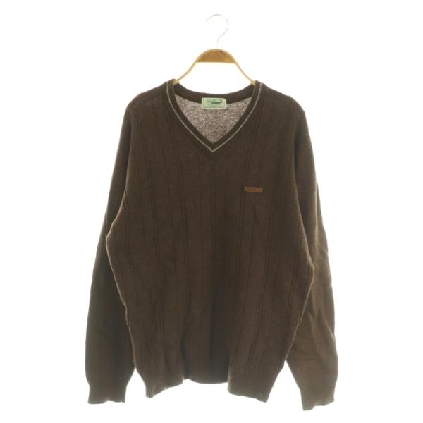 クロコダイル CROCODILE ニット セーター 長袖 Vネック M ブラウン /MY ■OS ■GY66 メンズ【ブランド】クロコダイル CROCODILE【表記サイズ】M【実寸サイズ】肩幅：45cm　身幅：51cm　着丈：64cm　袖...