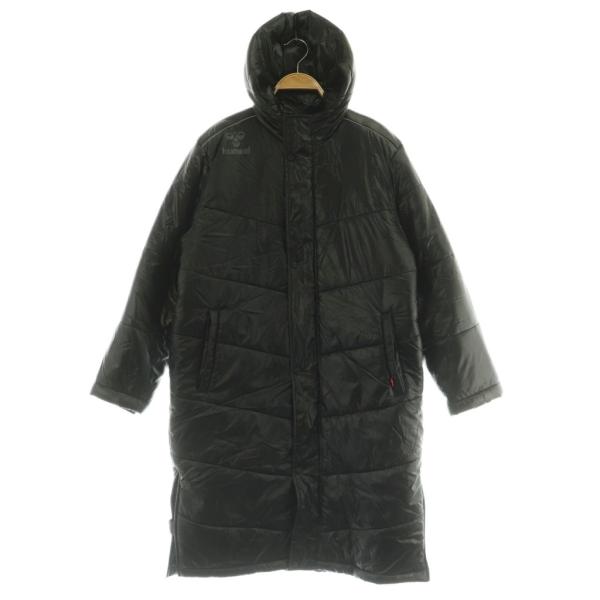 ヒュンメル hummel キッズ ベンチコート ロング 中綿コート ナイロン 160 ブラック /MY ■OS ■GY58 キッズ【表記サイズ】160【実寸サイズ】肩幅：44cm　身幅：57cm　着丈：100cm　袖丈：58cm　　【素材】...