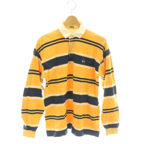 マックレガー McGREGOR ラガーシャツ 160 オレンジ 紺 ネイビー ストライプ柄 襟付き 長袖 /AG ■OS ■GY58 キッズ【ブランド】マックレガー McGREGOR【表記サイズ】160【実寸サイズ】肩幅：約44cm　身幅：...