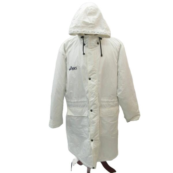 アシックス asics スポーツウエア ベンチコート ロング丈 2WAY フード付き O 白 ホワイト /SM34 ■GY58 メンズ【ブランド】アシックス asics【表記サイズ】O【実寸サイズ】肩幅：57cm　身幅：68cm　袖丈：60...