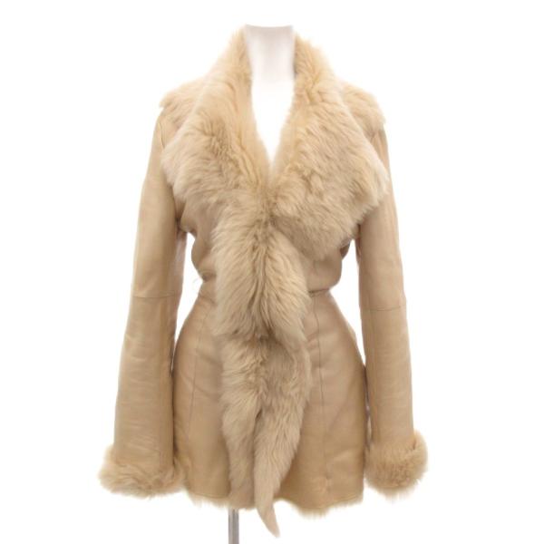 ヴァニラコンフュージョン vanilla confusion リアルムートンコート ラムスキン ベルト付き 38 白 ホワイト /YJ ■GY58 レディース【ブランド】ヴァニラコンフュージョン vanilla confusion【表記サイ...