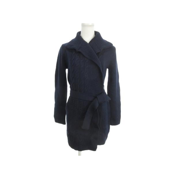 ナラカミーチェ NARA CAMICIE ニットカーディガン ウール 1 紺 ネイビー 長袖 ケーブル編み ショールカラー /AH17 ■GY58 レディース【ブランド】ナラカミーチェ NARA CAMICIE【表記サイズ】1【実寸サイズ】...