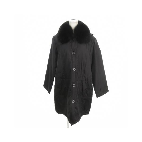 フロリッチ frohlich 中綿ステンカラーコート シルク 絹 黒 ブラック 衿ファー付き フード付き 65223-N /MN7 ■GY58 レディース【表記サイズ】サイズ表記なし(実寸サイズをご参考ください。) バスト 79〜94身長 ...