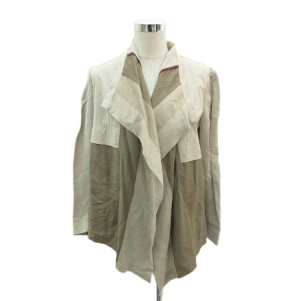 アントニオマラス antonio marras ジャケット ミドル丈 上着 前開き 42 大きいサイズ ベージュ ドレープカラー ■GY58 レディース【ブランド】アントニオマラス antonio marras【表記サイズ】42【実寸サイズ...