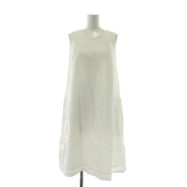 イリゼ irise ワンピース 2 白 ホワイト 織り柄 ノースリーブ 日本製 ラウンドネック /GR ■GY58 レディース【表記サイズ】2【実寸サイズ】身幅：45cm　総丈：91cm　　【素材】表地 コットン　別布 ポリエステル　裏地 ...