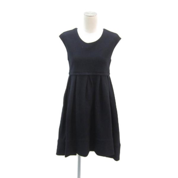 パスカルミレ PASCAL MILLET ワンピース ひざ丈 ノースリーブ S 紺 フィッシュテール 無地 ラウンドネック /SY26 ■GY58 レディース【表記サイズ】S【実寸サイズ】身幅：40cm　総丈：88〜99cm　　【素材】表地...