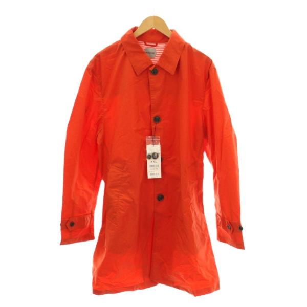未使用品 ドゥクラッセ DoCLASSE ステンカラーコート XXL オレンジ 無地 長袖 /LP ■GY58 【ブランド】ドゥクラッセ DoCLASSE【表記サイズ】XXL【実寸サイズ】肩幅：50cm　身幅：62cm　袖丈：63cm　総丈...