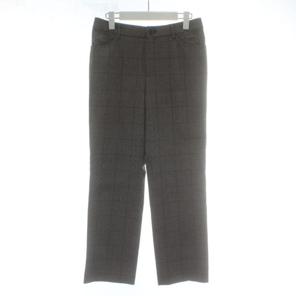 セシオセラ CECI OU CELA パンツ スラックス ストレート チェック柄 40 茶色 ブラウン /XZ ■GY58 レディース【表記サイズ】40【実寸サイズ】ウエスト：72cm　もも幅：24.5cm　裾幅：19cm　股上：26cm　...