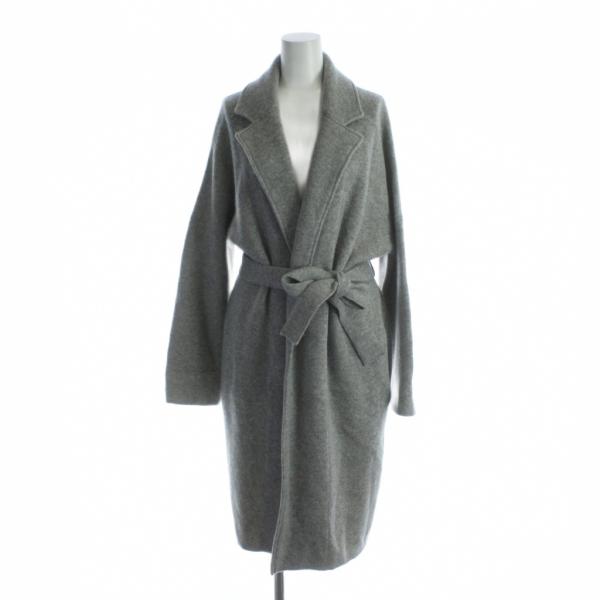 フェルトリーネ FELTRINE ラップコート ウール F グレー 無地 テーラードカラー 長袖 /LP ■GY58 レディース【表記サイズ】F【実寸サイズ】身幅：49cm　着丈：100cm　ゆき丈：76cm　　【素材】羊毛、ナイロン、カシ...
